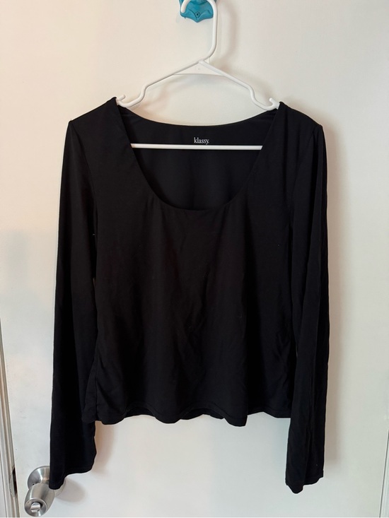 Klassy Network | Tops | Klassy Network Black Long Sleeve Scoop Neck Top ...